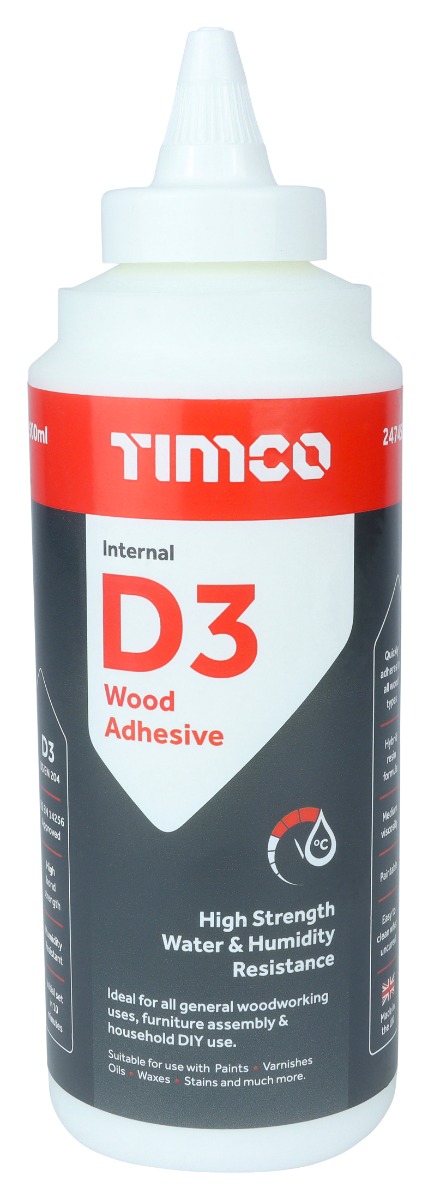 Timco| Internal D3 Wood Adhesive | 500ml | Conforms Fully to the BS ...