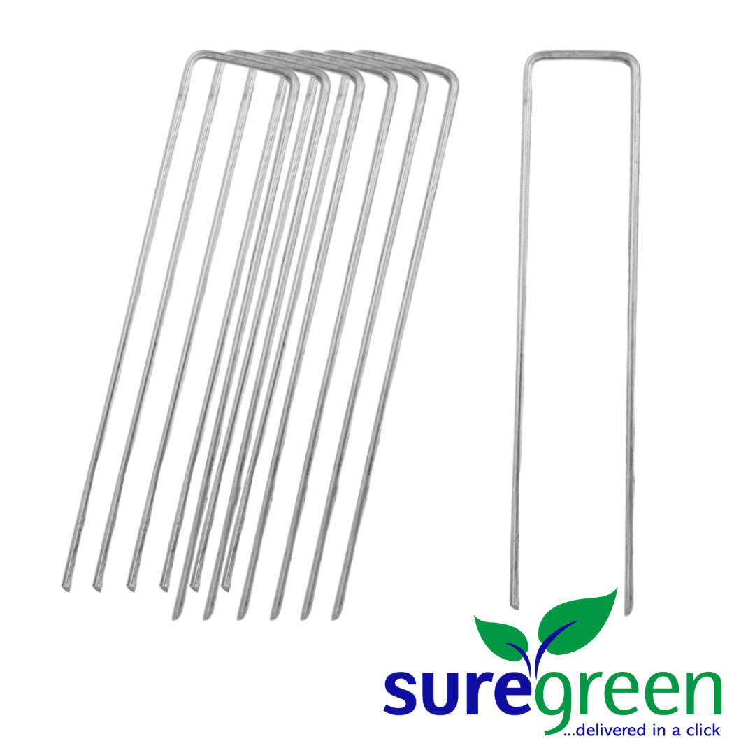 Suregreen | Ground Pegs | 150mm x 30mm | 3mm Galvanised wire | 25 pack ...