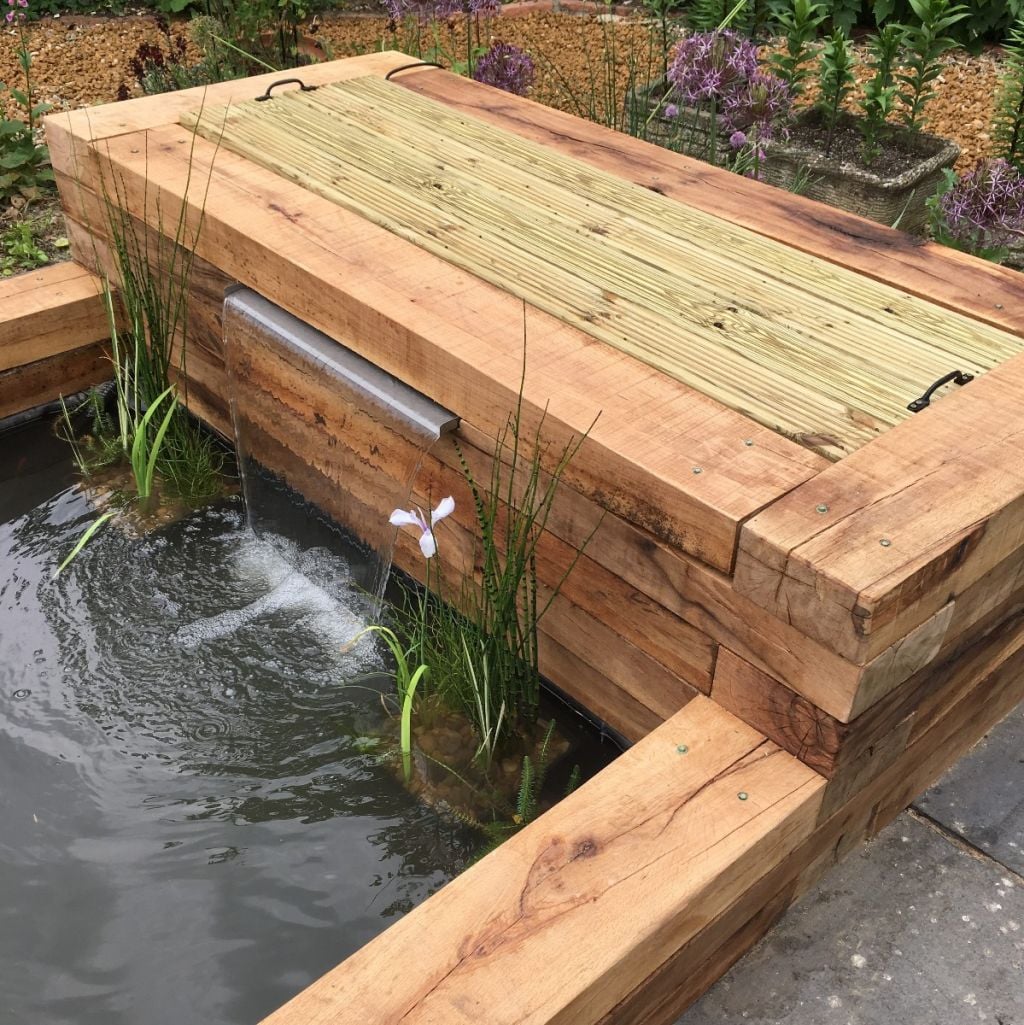 How to Build a Raised Pond with Railway Sleepers | Suregreen Ltd